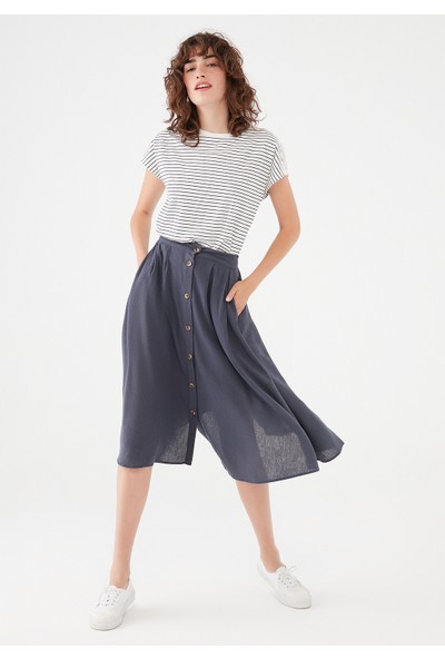 Mavi Kadın Lacivert Uzun Etek 131142-33648