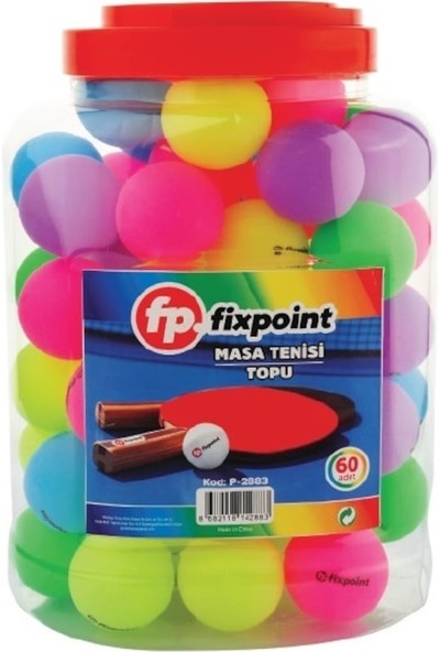 Fixpoint P-2883 Renkli Masa Tenisi Topu - 60'lı Paket Fixpoint P-2883 Renkli Masa Tenisi Topu - 60'lı Paket