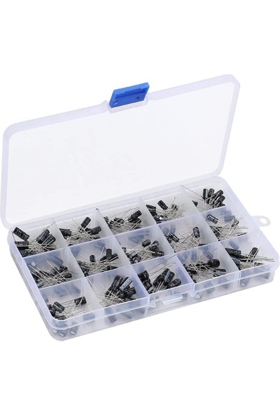 Motorobit Elektrolitik Kondansatör Seti 15 Çeşit 200 Adet - Kutulu Motorobit Elektrolitik Kondansatör Seti 15 Çeşit 200 Adet - Kutulu