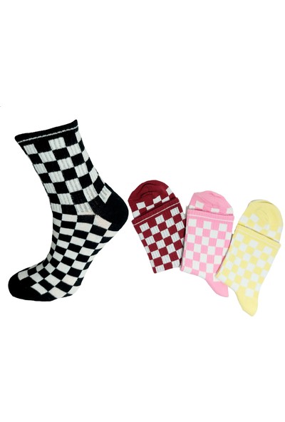 Lara Çorap 8'li Damalı Soket Çorap (37-42)