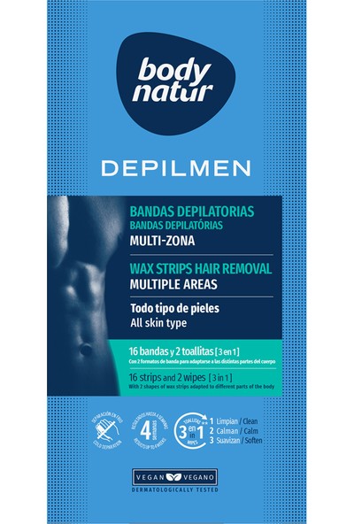 Body Natur Erkeklere Özel Ağda Bandı Tüm Ciltler Için 16'lı Ağda Bantları - Wax Strips Hair Removal Body Natur Erkeklere Özel Ağda Bandı Tüm Ciltler Için 16'lı Ağda Bantları - Wax Strips Hair Removal