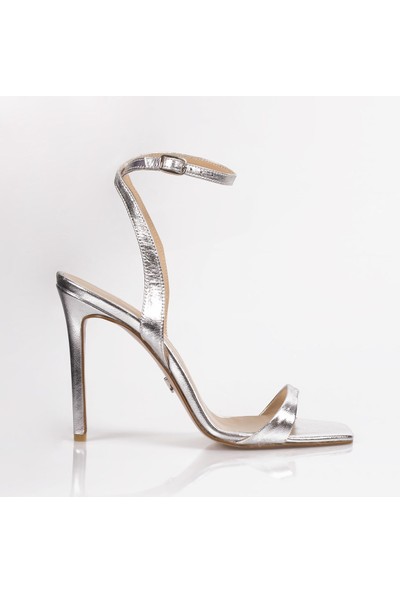 Jabotter Lesley Gümüş Mat Ince Topuklu Ayakkabı