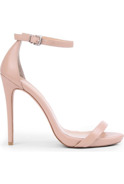 Jabotter Elegant Karamel Deri Topuklu Ayakkabı 12 cm