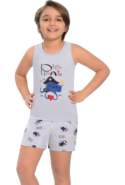 Little Frog Kalın Askılı Şortlu Erkek Çocuk Pijama Takımı Korsan Little Frog Kalın Askılı Şortlu Erkek Çocuk Pijama Takımı Korsan