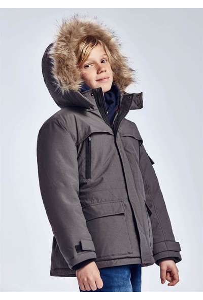 Mayoral Erkek Çocuk Kürk Kapişonlu Kışlık Mont