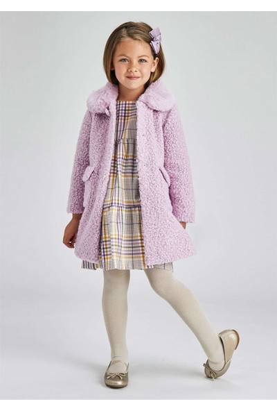 Mayoral Kız Çocuk Yakası Kürklü Kaşe Kaban