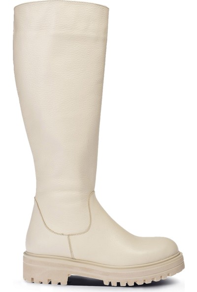 Deery Deri Bej Rengi Kadın Çizme