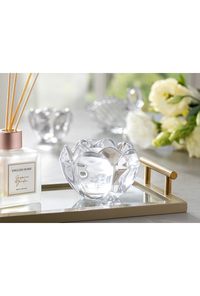 English Home Magnolia Dekoratif Kase 7X7X6CM Şeffaf