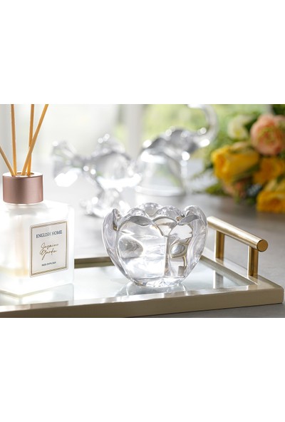 English Home Magnolia Dekoratif Kase 9X9X7CM Şeffaf