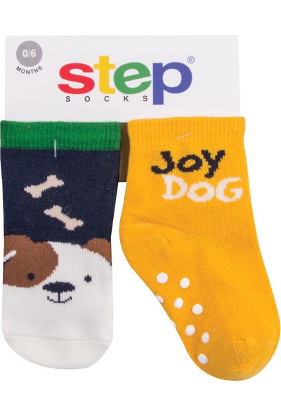 Step 2li Altıbaskılı Joy Dog Soket Çorap 10149 Karışık Renkli