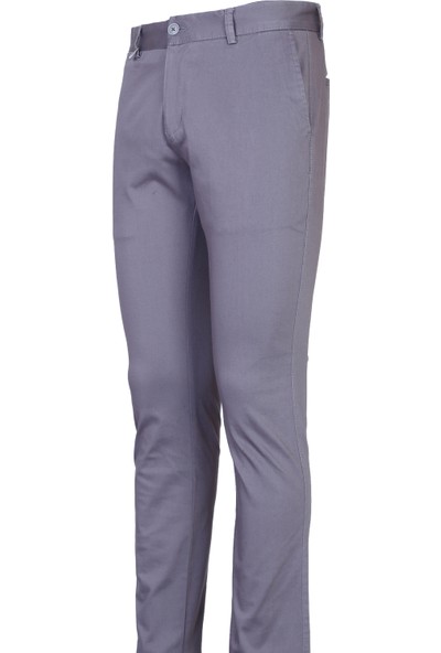 İmza Füme Düz Desen Comfort Fit Pantolon