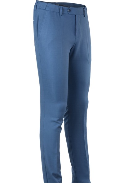 İmza Indigo Mavi Slim Fit Pantolon