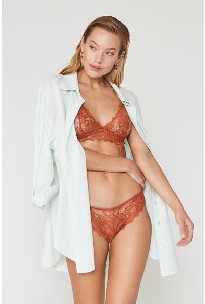 Cansoy Marlin Dantelli Kiremit Bralet Takım