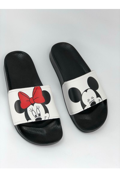 Trend Terlik Mickey Mouse Baskılı Kadın-Çocuk Terliği