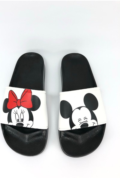 Trend Terlik Mickey Mouse Baskılı Kadın-Çocuk Terliği