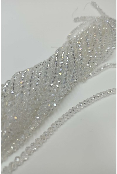 Hayalperest Boncuk Beyaz Kristal Boncuk 6 mm Hayalperest Boncuk Beyaz Kristal Boncuk 6 mm