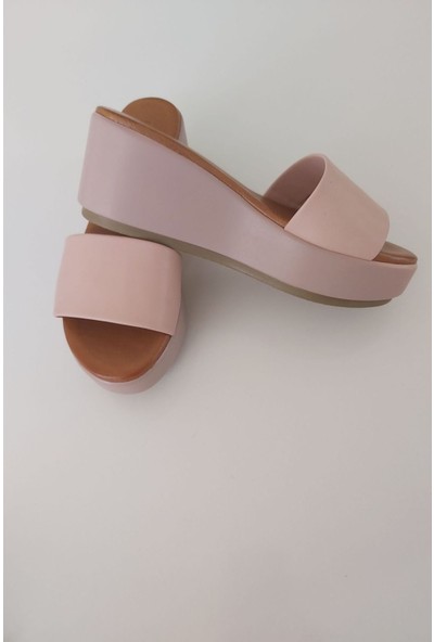 Topukla Kadın Deri Terlik 059 145