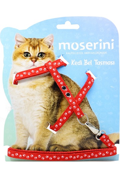 Moserini Kedi Göğüs Tasması, Pati Desenli, Boyun ve Göğüs Kısmı Ayarlanabilir Kedi Gezdirme Seti-Kırmızı Moserini Kedi Göğüs Tasması, Pati Desenli, Boyun ve Göğüs Kısmı Ayarlanabilir Kedi Gezdirme Seti-Kırmızı