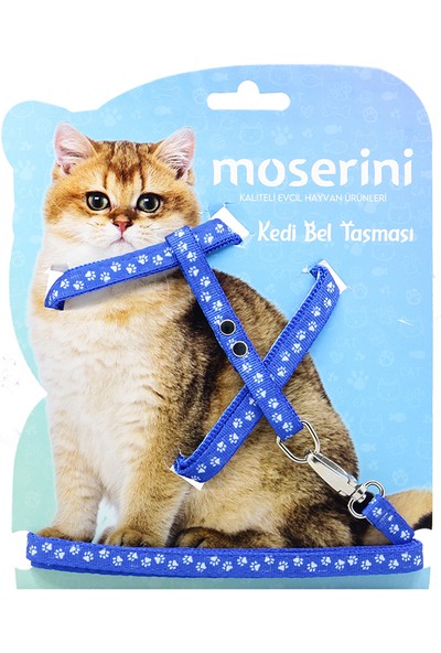 Moserini Kedi Göğüs Tasması, Pati Desenli, Boyun ve Göğüs Kısmı Ayarlanabilir Kedi Gezdirme Seti-Mavi Moserini Kedi Göğüs Tasması, Pati Desenli, Boyun ve Göğüs Kısmı Ayarlanabilir Kedi Gezdirme Seti-Mavi