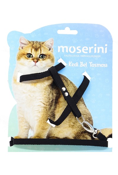 Moserini Kedi Göğüs Tasması, Boyun ve Göğüs Kısmı Ayarlanabilir Kedi Gezdirme Seti-Siyah Moserini Kedi Göğüs Tasması, Boyun ve Göğüs Kısmı Ayarlanabilir Kedi Gezdirme Seti-Siyah