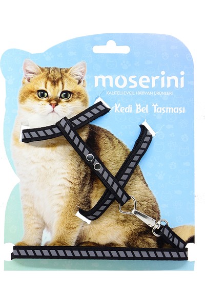 Moserini Kedi Göğüs Tasması, Reflektörlü/yansıtıcılı, Boyun ve Göğüs Kısmı Ayarlanabilir Kedi Gezdirme Seti-Siyah Moserini Kedi Göğüs Tasması, Reflektörlü/yansıtıcılı, Boyun ve Göğüs Kısmı Ayarlanabilir Kedi Gezdirme Seti-Siyah