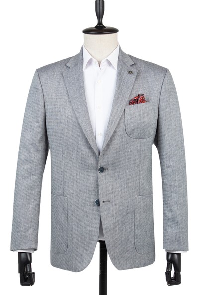 İmza Lacivert Düz Desen Comfort Fit Ceket