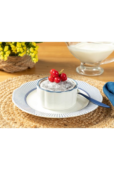 English Home Clover White Porselen Sufle Kabı 8,5 cm Beyaz - Mavi English Home Clover White Porselen Sufle Kabı 8,5 cm Beyaz - Mavi