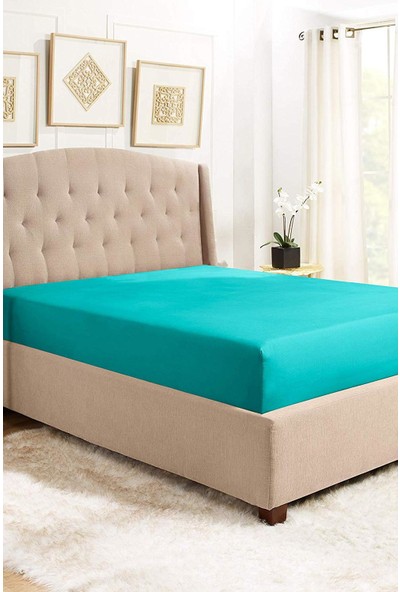 Lady Moda Tek Kişilik %100 Pamuklu Penye Lastikli Çarşaf | Turkuaz