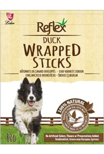 Reflex Wrapped Sticks Ördekli Köpek Ödül Çubukları 80 gr Reflex Wrapped Sticks Ördekli Köpek Ödül Çubukları 80 gr