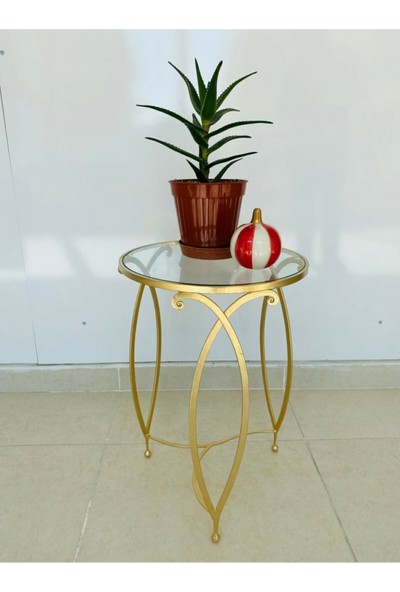 Güçsan Dekor Ferforje Gold Sehpa