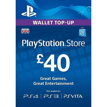 Playstation Psn Card 40 Pound Uk Un ted K ngdom Fiyat