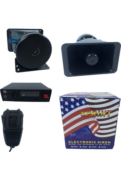 Carspeed 8 Sesli Uzaktan Kumandalı 80W Profesyonel Siren, 12V