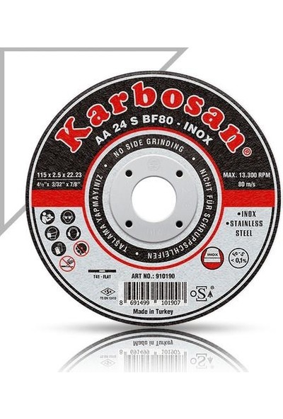 Karbosan 115 x 1.0 Inox Ince Kesme Taşı Krom Kesme Taşı 25 Adet Karbosan 115 x 1.0 Inox Ince Kesme Taşı Krom Kesme Taşı 25 Adet