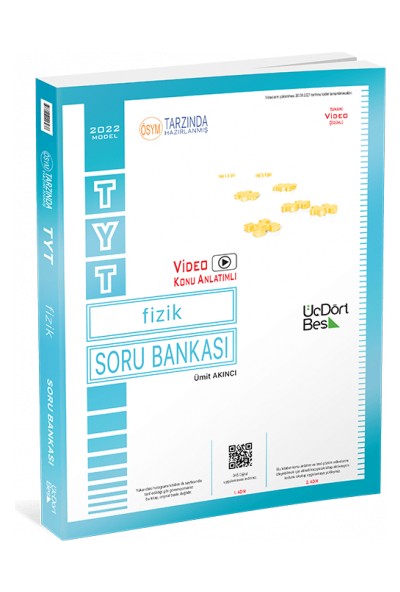 Üçdörtbeş Yayınları 2022 TYT Fizik Soru Bankası