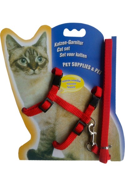 Markapet Kedi Göğüs Bel Tasma Takımı Medium Kırmızı 20*32-120 cm Markapet Kedi Göğüs Bel Tasma Takımı Medium Kırmızı 20*32-120 cm