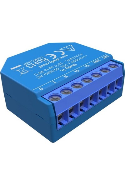 Shelly 1l (Nötrsüz Akıllı Wi-Fi Rölesi)