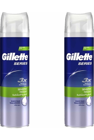 Gillette Series Tıraş Köpüğü Hassas 100 ml x 2 Adet Gillette Series Tıraş Köpüğü Hassas 100 ml x 2 Adet