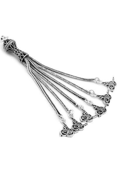 Gümüş Hediye Al Tuğra Motifli 6lı 925 Ayar Gümüş Püskül Gümüş Hediye Al Tuğra Motifli 6lı 925 Ayar Gümüş Püskül