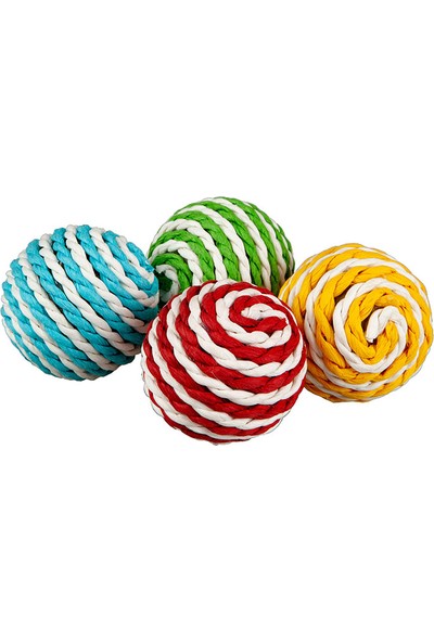 Polo Kedi Oyuncağı, Hasır Örgü Top 4 cm