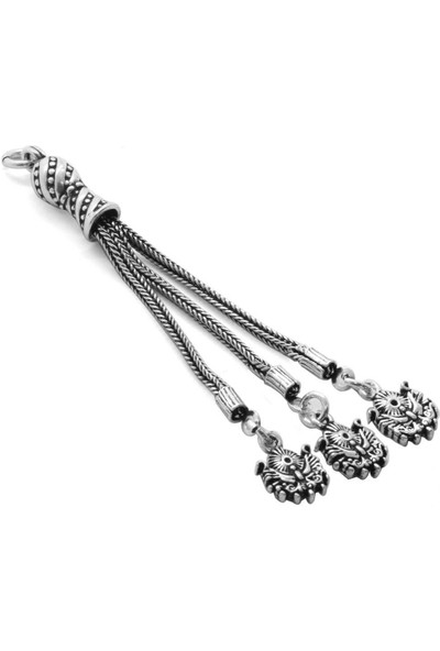 Gümüş Hediye Al Arma Tasarım 3lü Kamçı 925 Ayar Gümüş Püskül