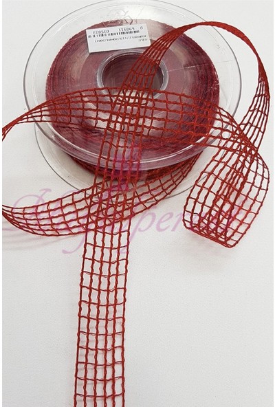 Hayalperest Boncuk Bordo File Kurdele 2,5cm