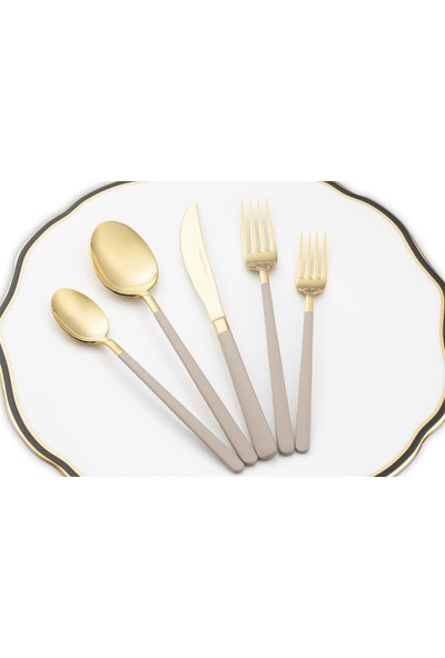 Mikasa Moor Pluma Vizon Gold 30 Parça Çatal Kaşık Bıçak Seti Mikasa Moor Pluma Vizon Gold 30 Parça Çatal Kaşık Bıçak Seti