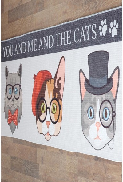 Lady Moda 50X125 cm Mutfak Paspası | Kitchen Mat | Cats