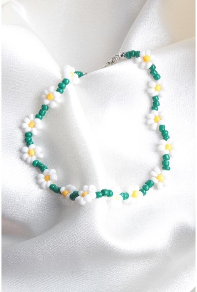 Zarias's Maisy Boncuk Papatya Halhal Yeşil Zarias's Maisy Boncuk Papatya Halhal Yeşil