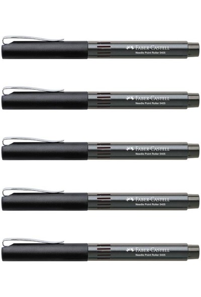 Faber-Castell 5405 İğne Uçlu Roller Kalem Siyah 0.5 mm 5'li