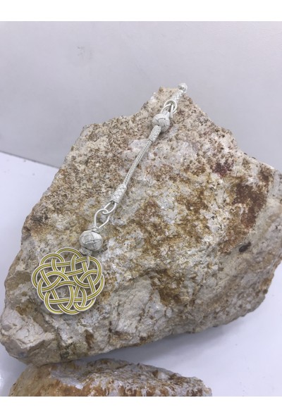 Kazzaze Sarı Aşk Düğümü Gümüş Püskül Kazzaze Sarı Aşk Düğümü Gümüş Püskül