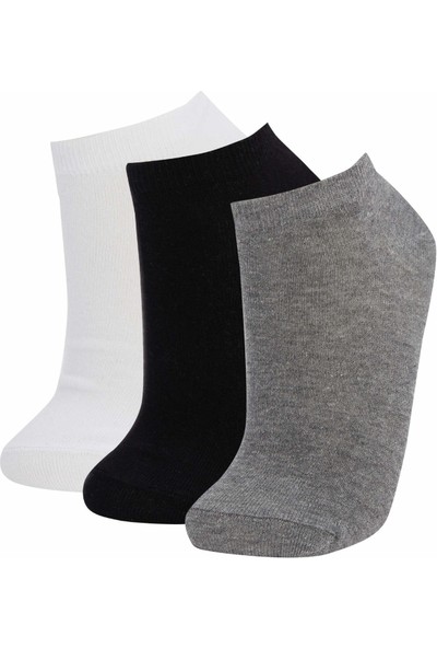 DeFacto Kadın Pamuklu 3'lü Kısa Çorap T7370AZNS DeFacto Kadın Pamuklu 3'lü Kısa Çorap T7370AZNS