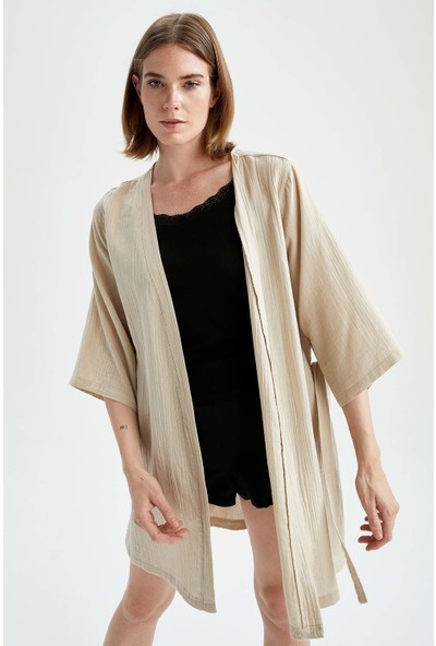 Defacto Basic Kuşaklı Pamuklu Yazlık Kimono U2864AZ21HS Defacto Basic Kuşaklı Pamuklu Yazlık Kimono U2864AZ21HS
