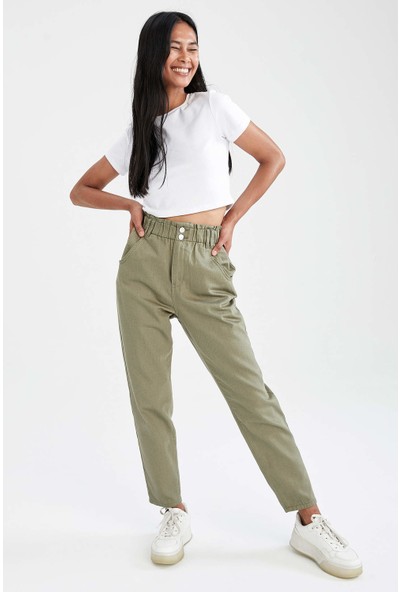 DeFacto Paper Bag Yüksek Bel Pantolon V3581Az21Au DeFacto Paper Bag Yüksek Bel Pantolon V3581Az21Au