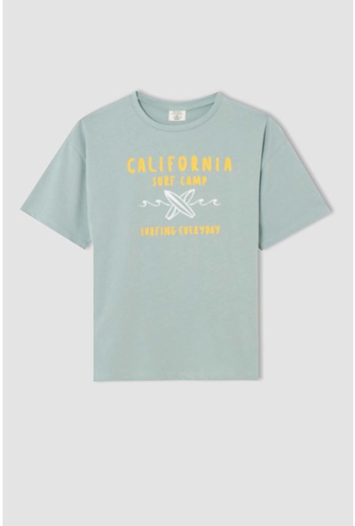 DeFacto Erkek Çocuk Oversize Fit Calıfornıa Baskılı Kısa Kollu Tişört V9998A621HS DeFacto Erkek Çocuk Oversize Fit Calıfornıa Baskılı Kısa Kollu Tişört V9998A621HS